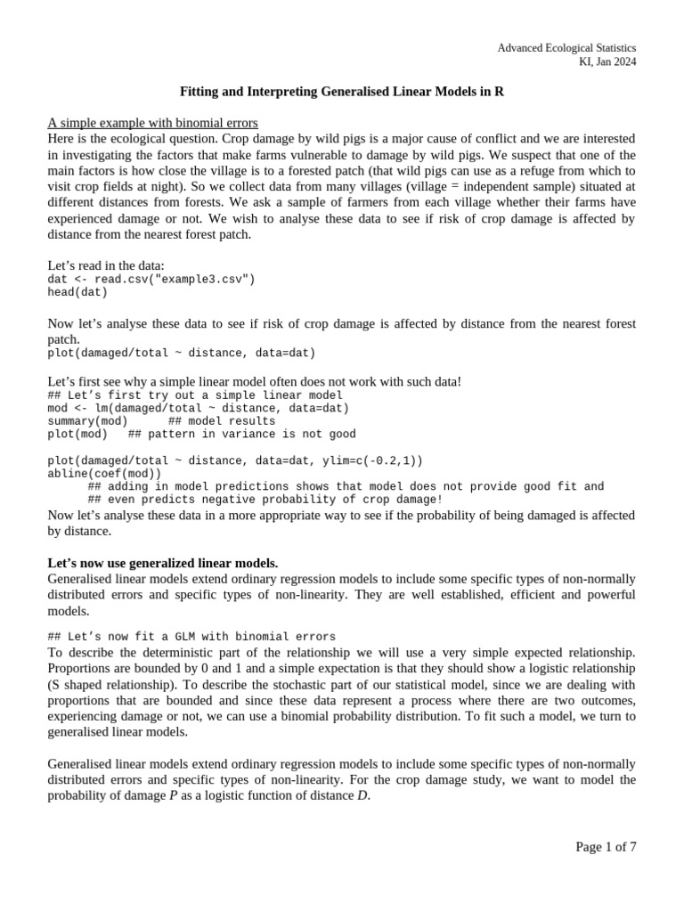 R_session_GLMs_2024 | PDF | Statistics | Dependent And Independent Variables