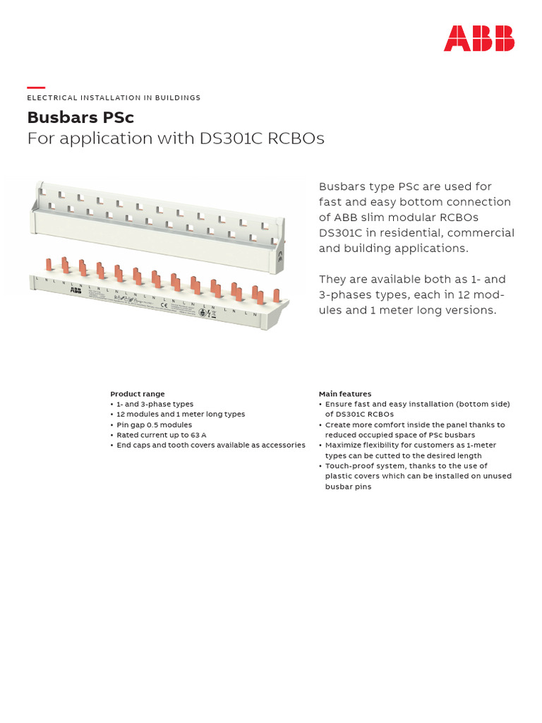 Slim Busbars Catalogue Pages - EN - 9AKK108466A3439 - ABB | PDF ...