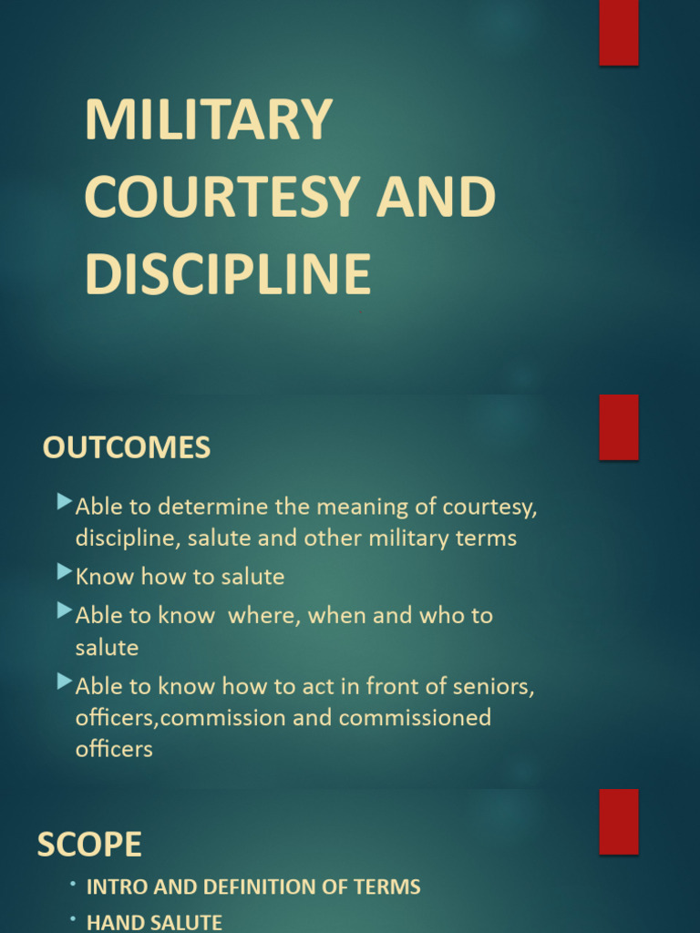 Military Courtesy and Discipline Guide | PDF | Non Commissioned Officer ...
