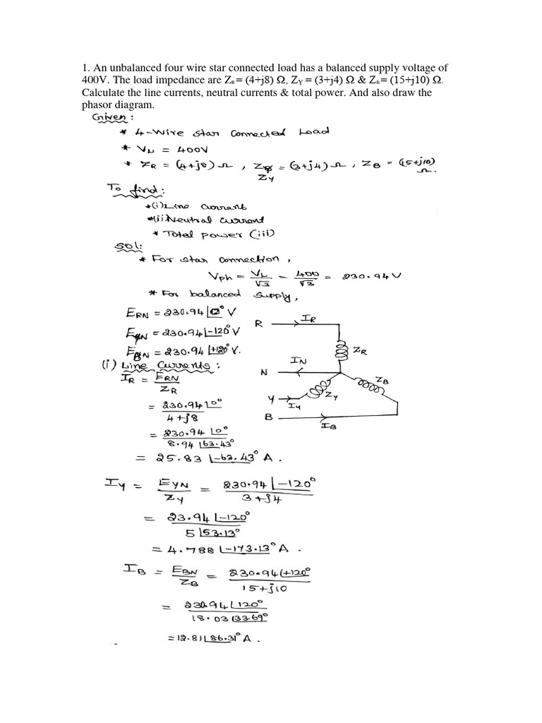 Three-Phase Load Analysis and Power Calculations | PDF | Inductance ...