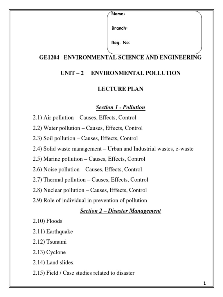 EVS - 2 - Environmental Pollution-1 | PDF | Sewage Treatment | Waste