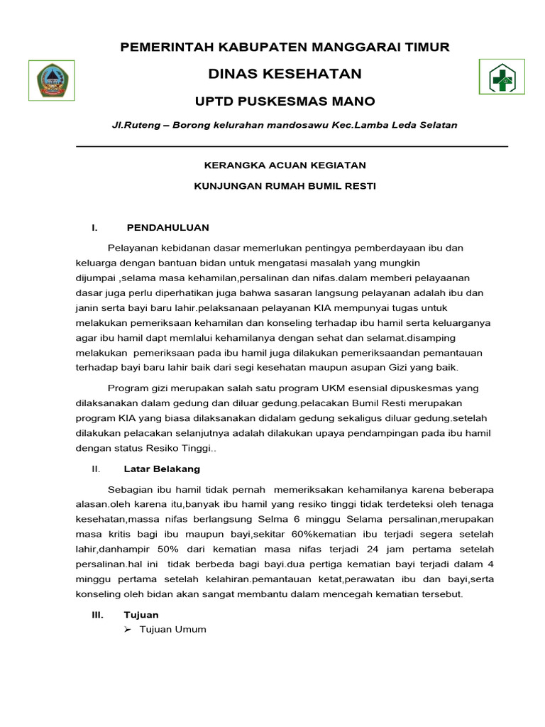 KAK KUNJUNGAN Bumil RESTI | PDF