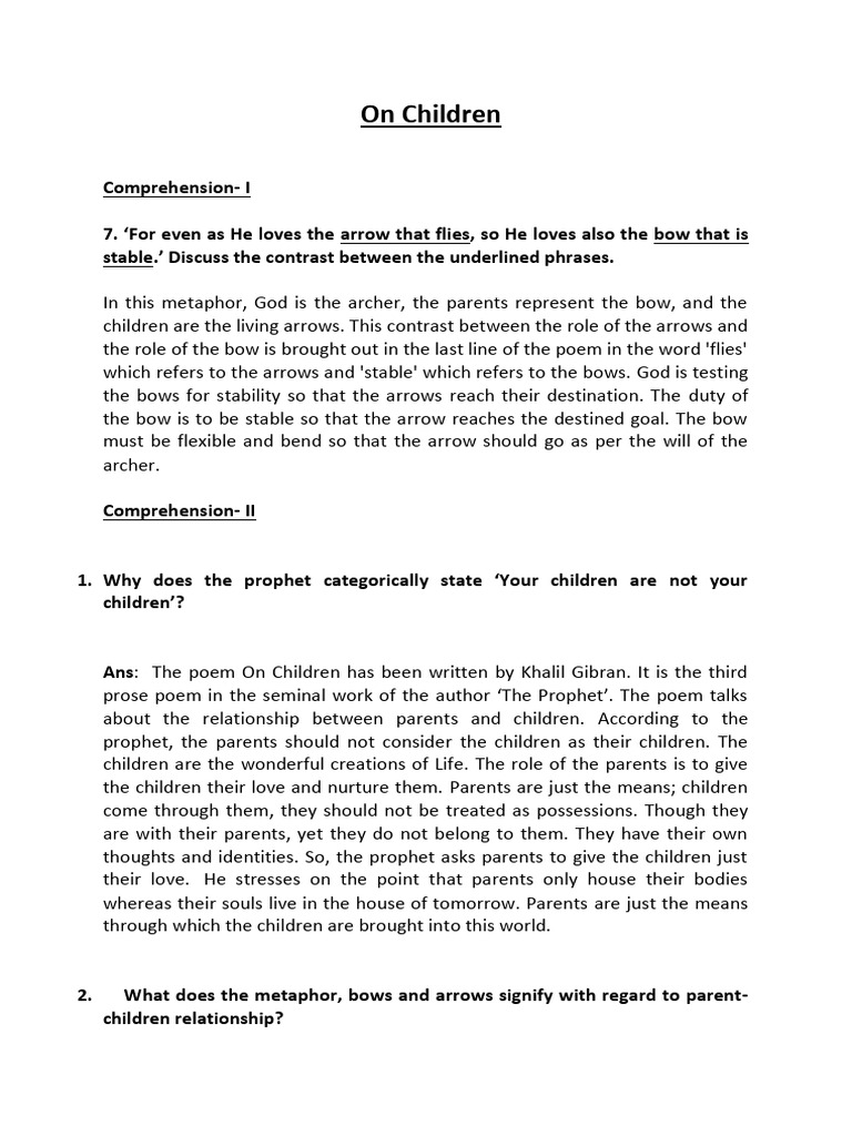 Understanding Parent-Child Dynamics | PDF | The Prophet (Book) | Archery