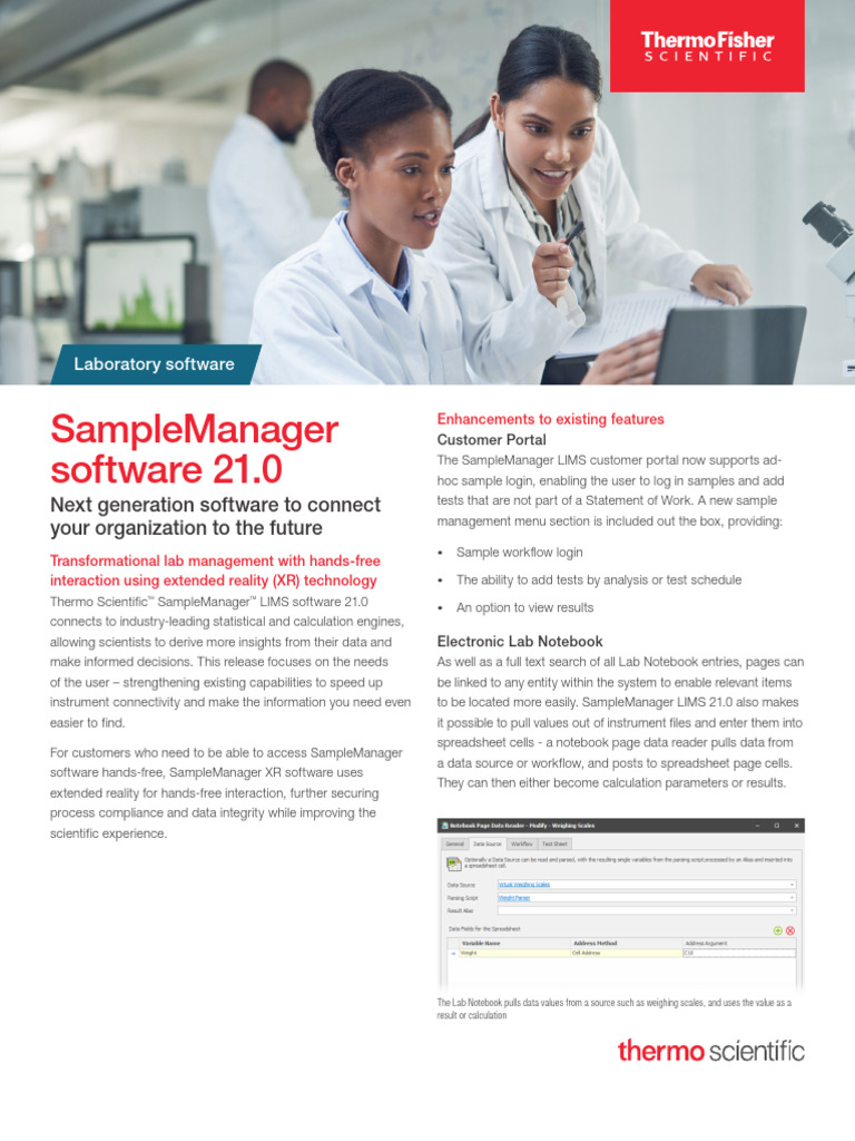Samplemanager Lims 21-0 Brochure | PDF | Computer Science | Information Technology Management