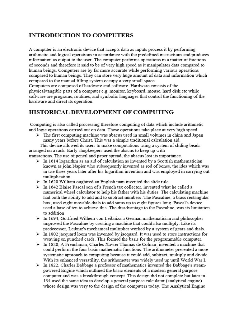 Topic 1 History of Computers | PDF | Integrated Circuit | Laptop