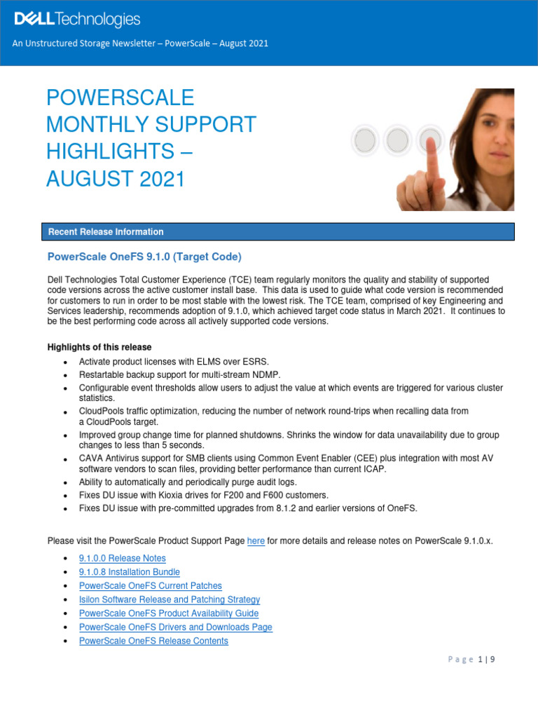 PowerScale Monthly Support Highlights - August 2021 | PDF | Computer ...