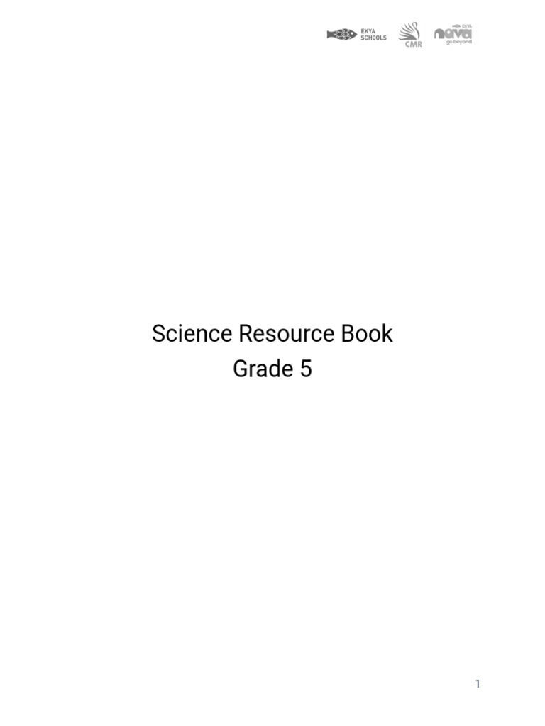 Grade 5 Science Resource Book (1) | PDF | Atoms | Weight