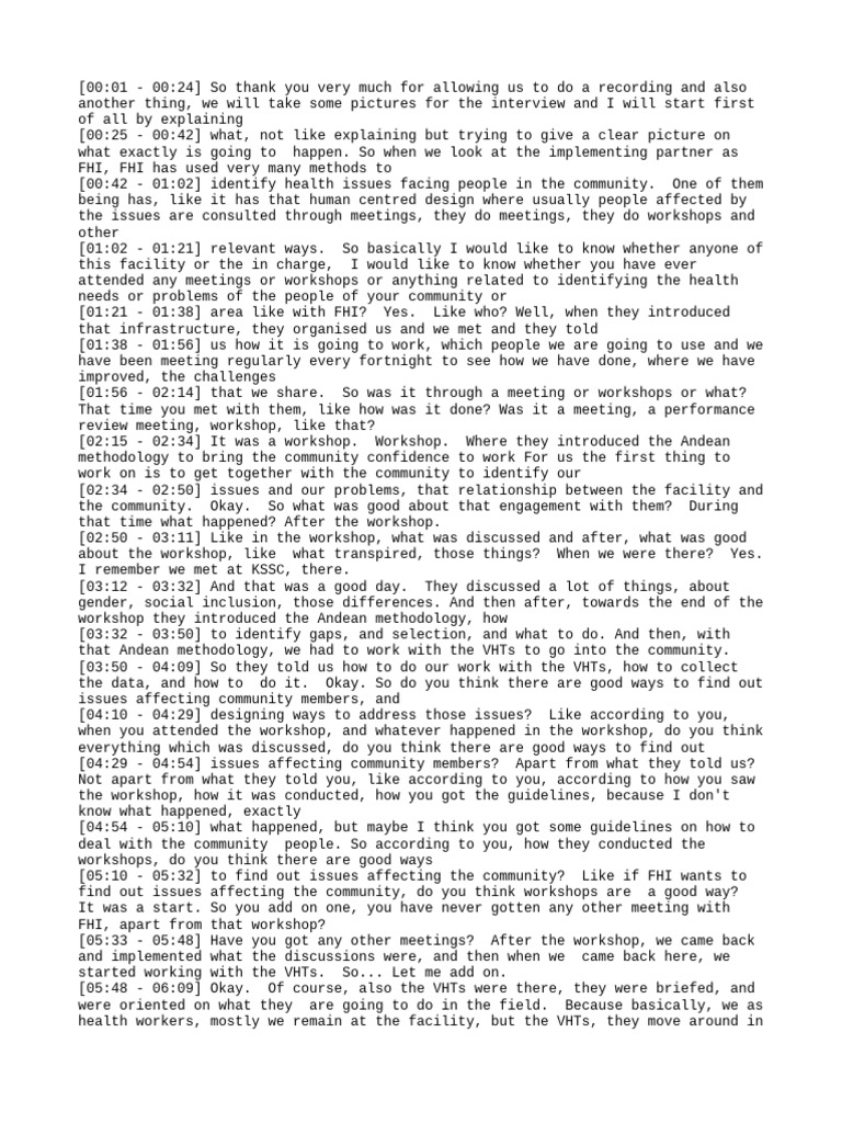 Incharge Kiganda - Timestamped | PDF | Malnutrition | Methodology