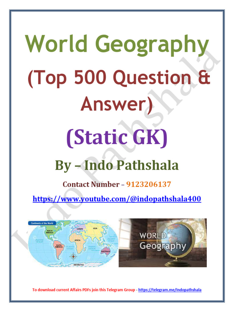 World Geography Without Colour | PDF | Pacific Ocean | Asia