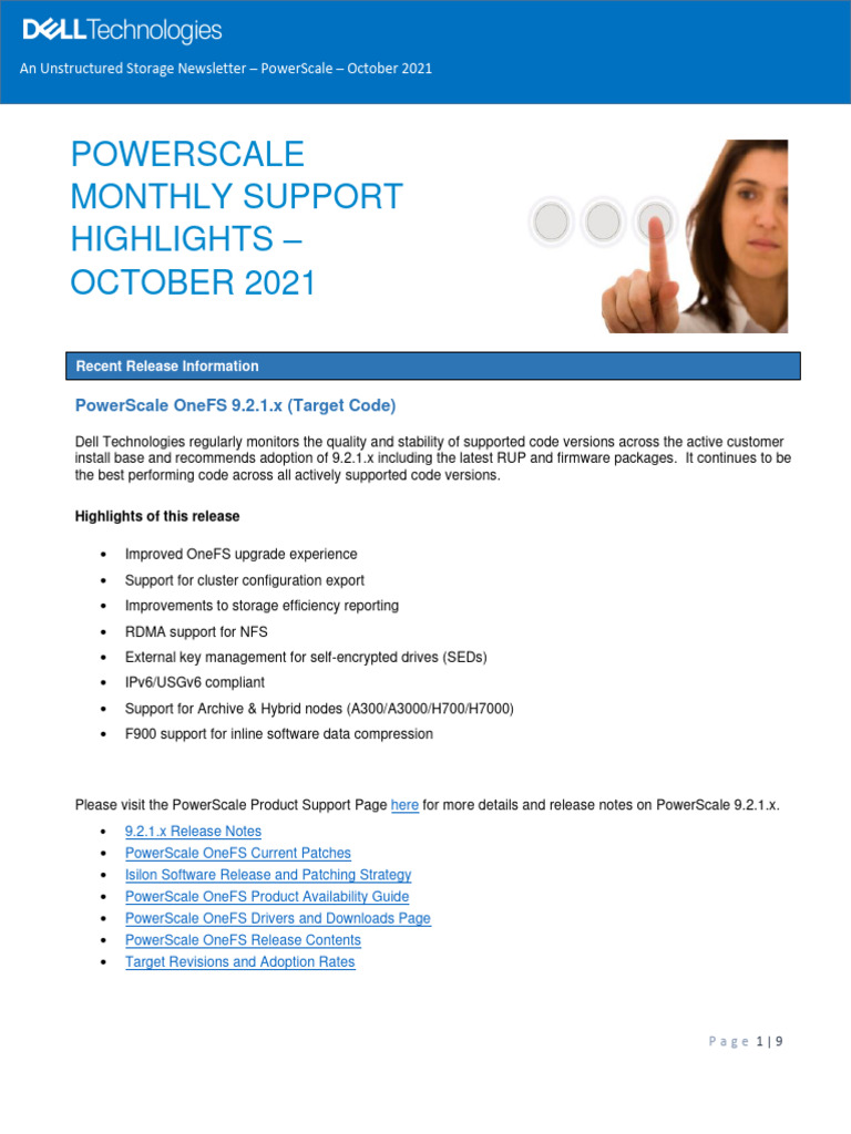PowerScale Monthly Support Highlights - Oct 2021 | PDF | Computer Hardware | Computing