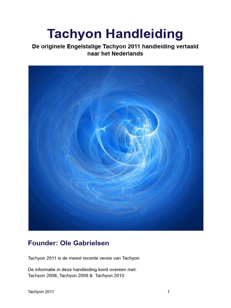 Tachyon 2011 - Handleiding NL | PDF