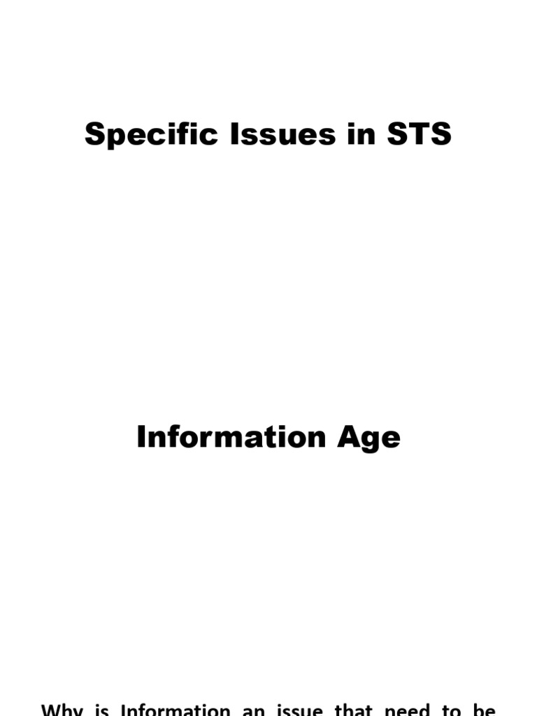 Specific Issues in STS | PDF | Information Science | Computing
