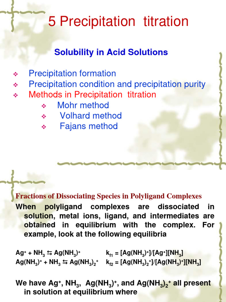 5 Precipitation Titration | PDF | Titration | Chemistry
