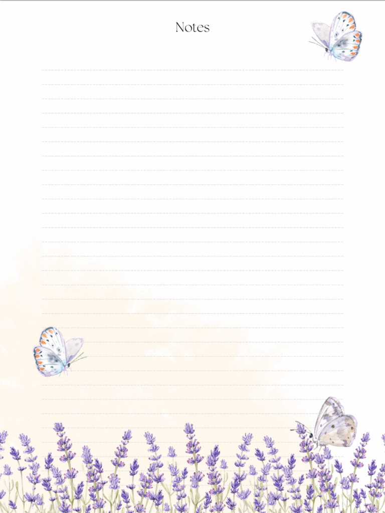 Lavender Butterfly Dotted Line Notes | PDF