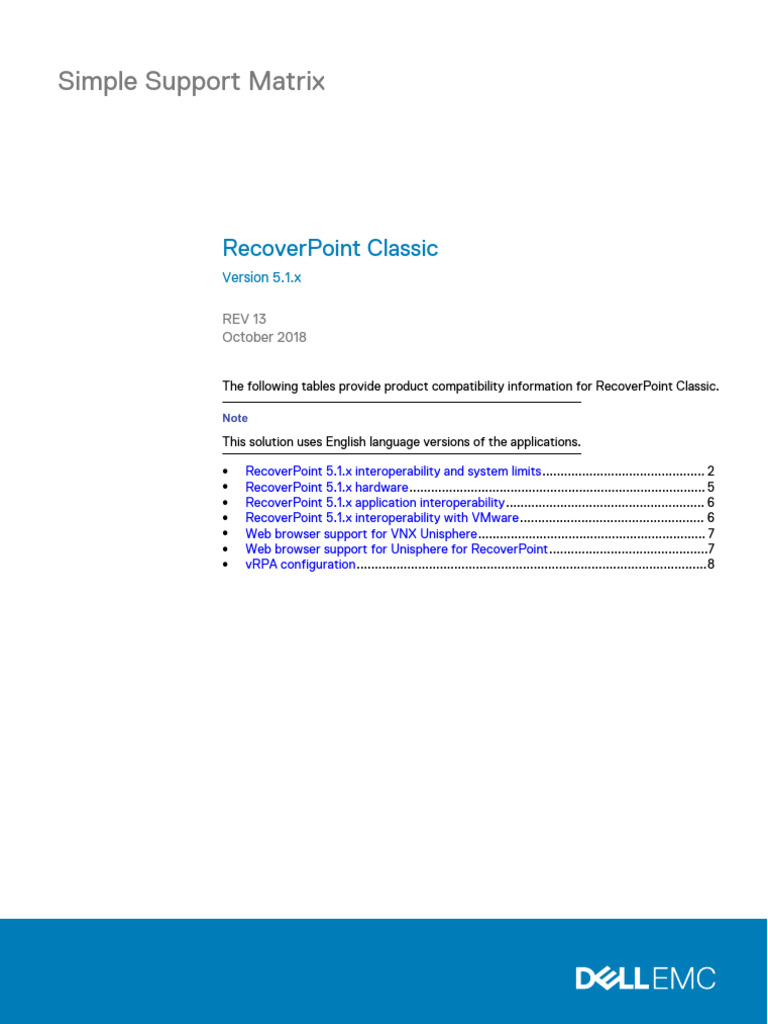 Dell EMC RecoverPoint Classic 5.1.x DESSM | PDF | Computer Data Storage ...