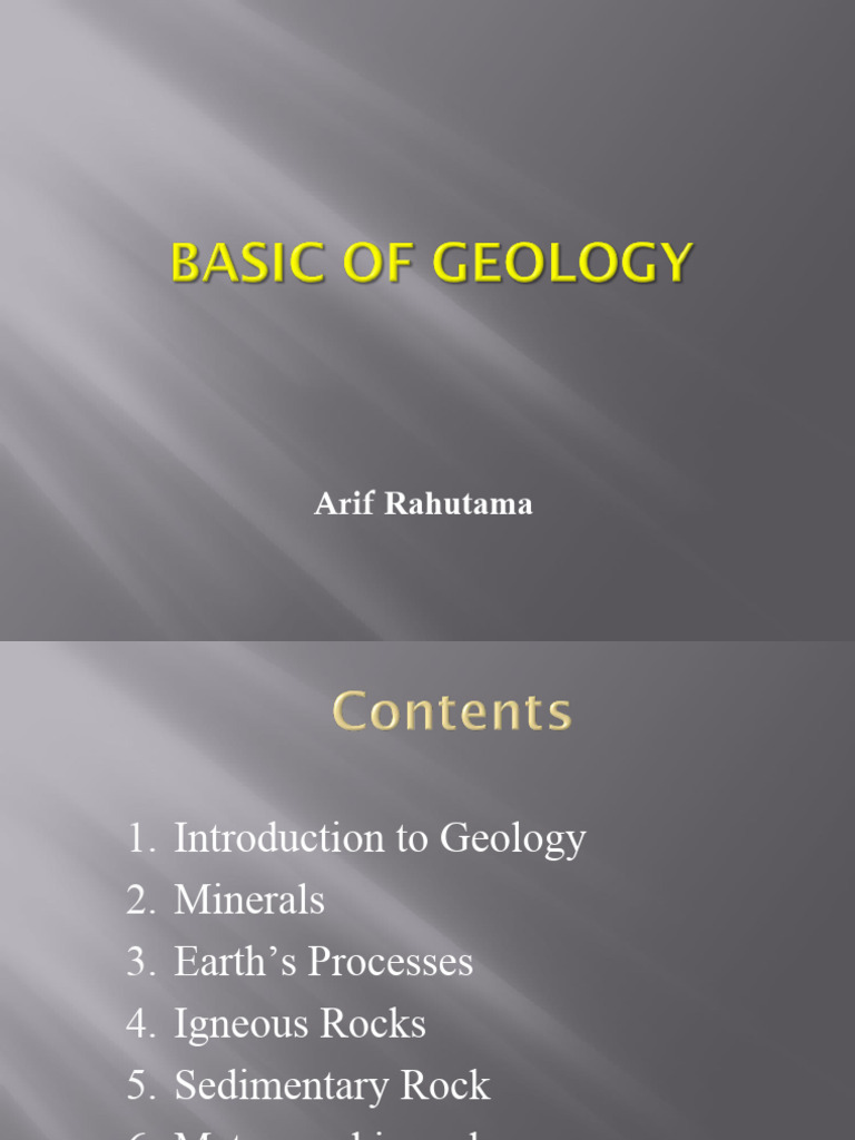 Basic of Geology RAHUTAMA | PDF | Geology | Rock (Geology)
