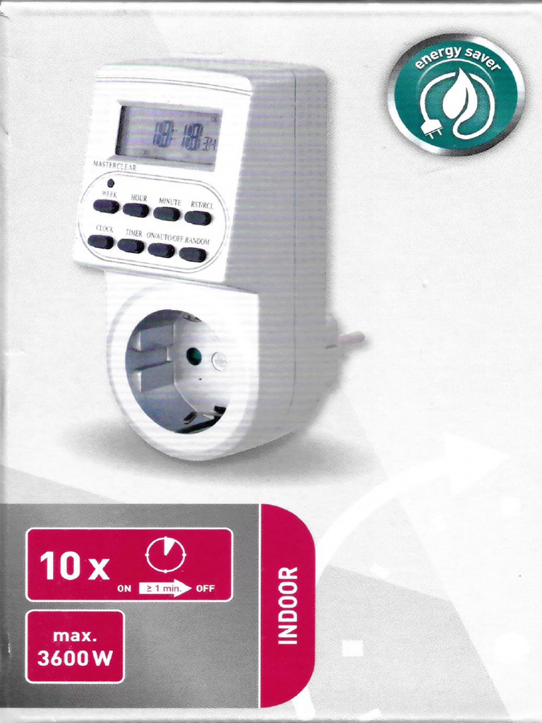 Programozható Időkapcsoló, Masterclear | PDF