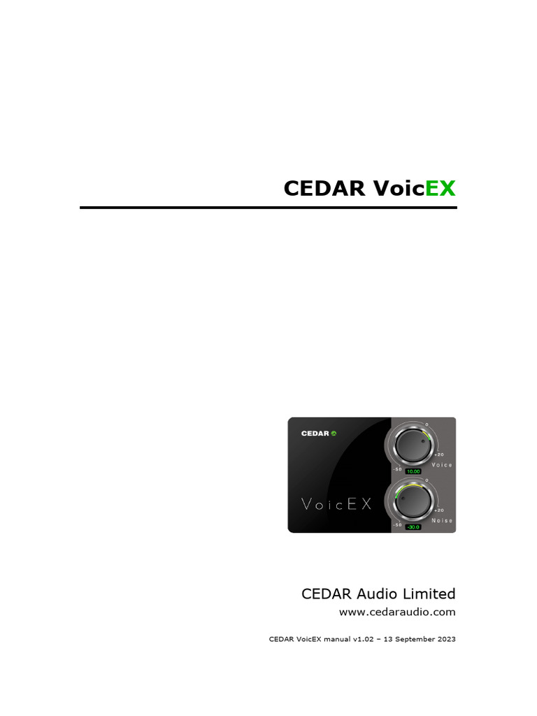 CEDAR VoicEX Manual v1.02 13sep23 | PDF | License | Breach Of Contract