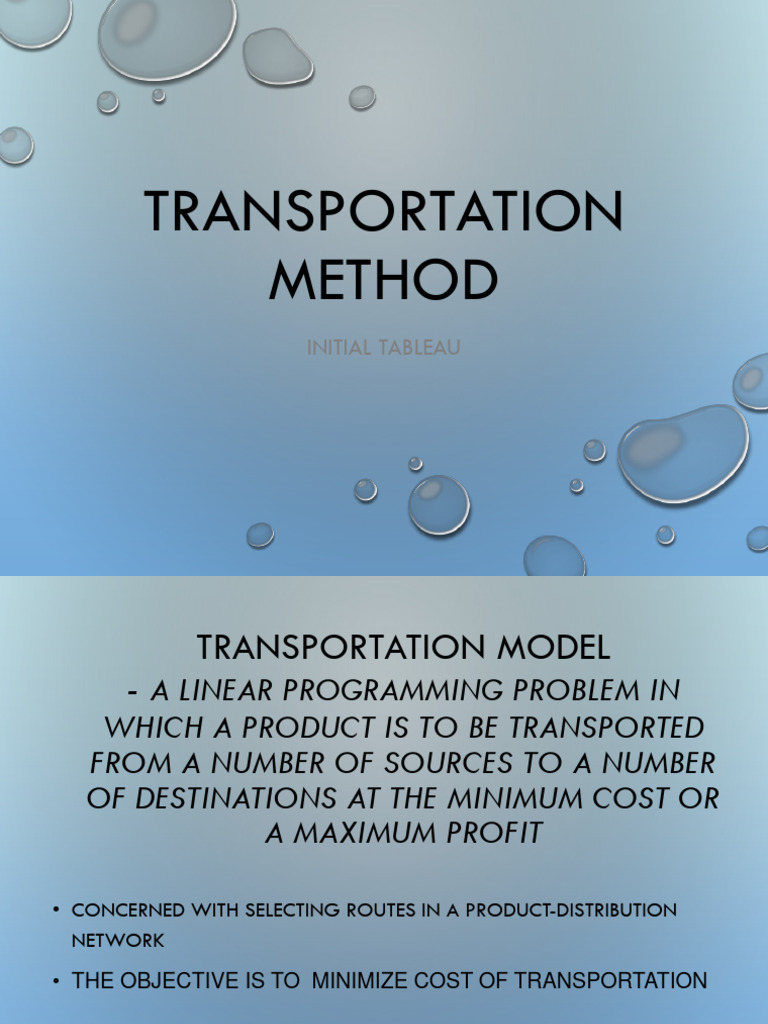 Transportation Cost Optimization | PDF | Algorithms | Mathematical Analysis