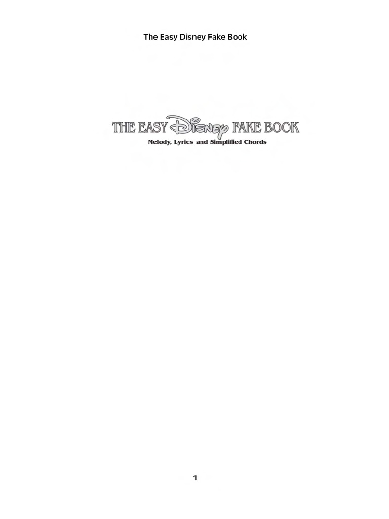 Easy Disney Fake Book | PDF