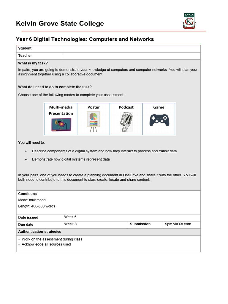 DIG06 - Assessment Task 2 - Computers and Networks | PDF | Digital ...