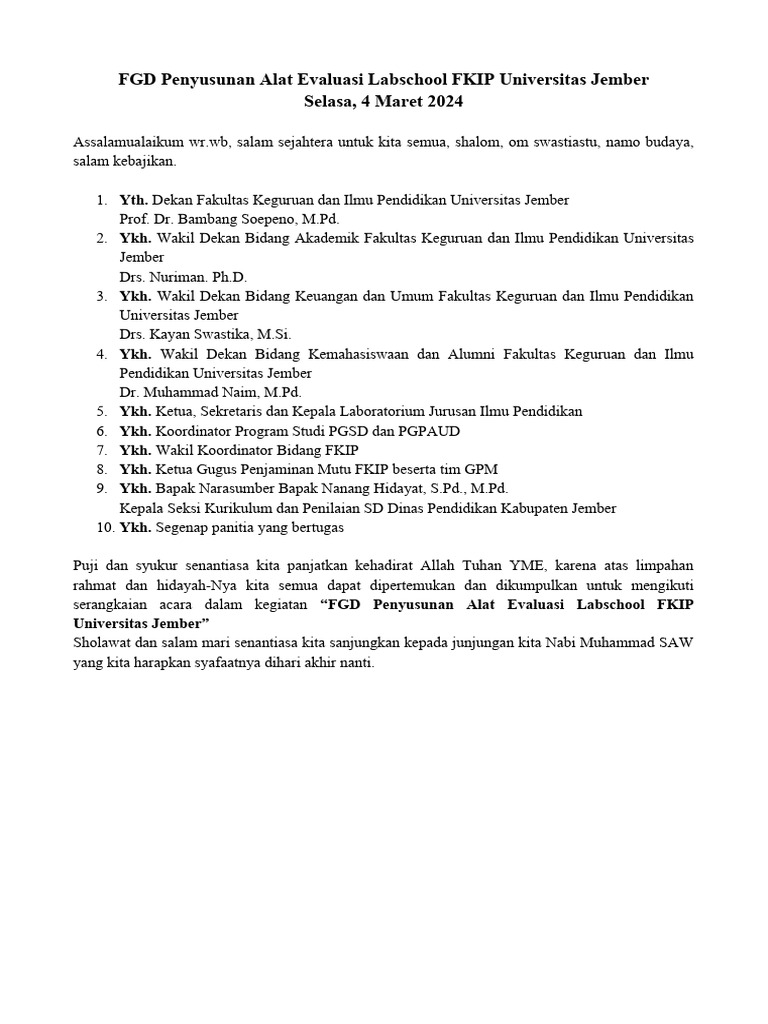 MC Dan Moderator FGD Labschool | PDF