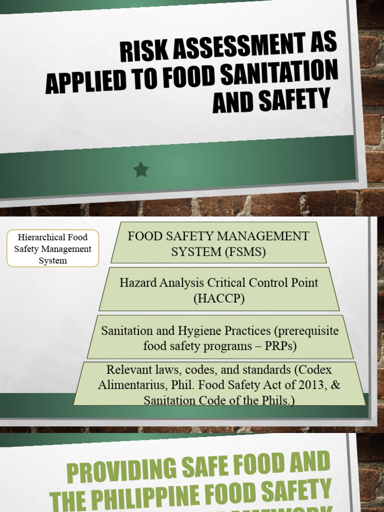 Risk Assessment as Applied to Food Sanitation And | PDF