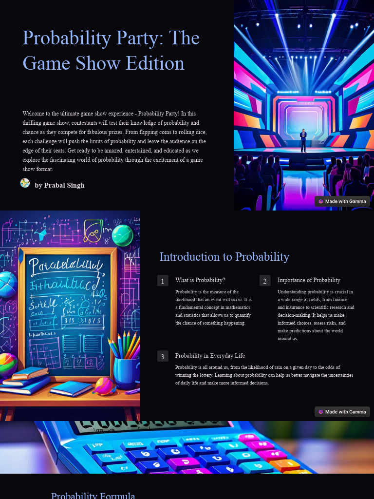Probability Party The Game Show Edition | PDF | Probability | Playing Cards