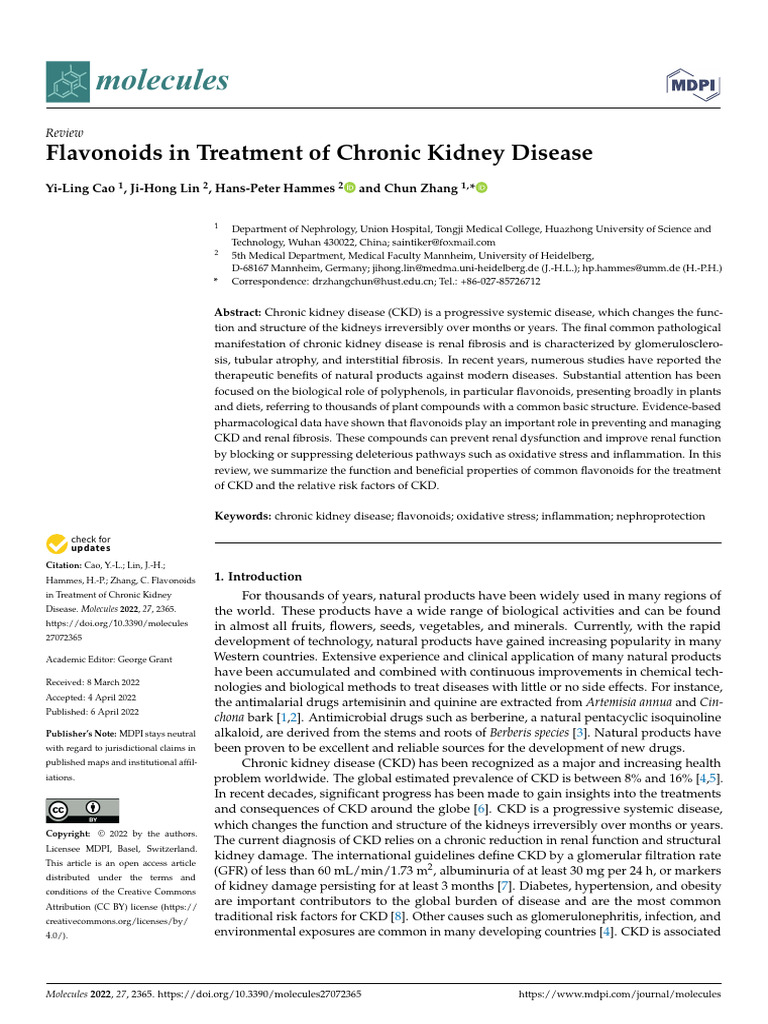 Mekanisme Ginjal Flavonoid | PDF | Antioxidant | Chronic Kidney Disease