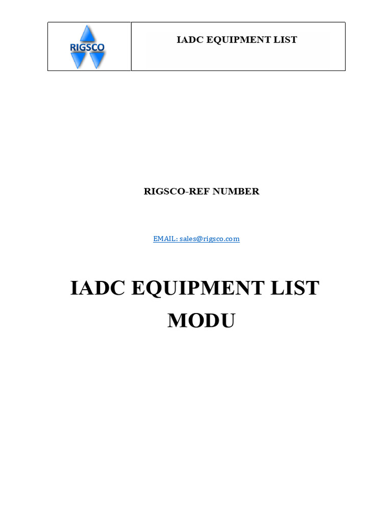 NAGA 2 - IADC-Equipment-MODU - CJ46 | PDF | Horsepower | Crane (Machine)