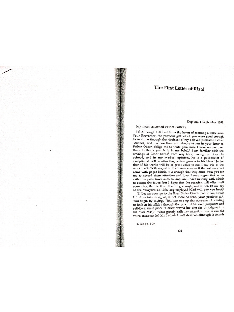 Letters of Rizal Reading | PDF