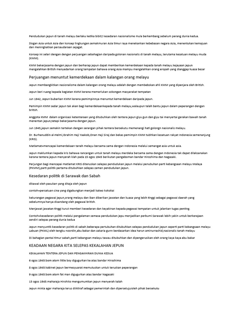 Sejarah Form 4 | PDF