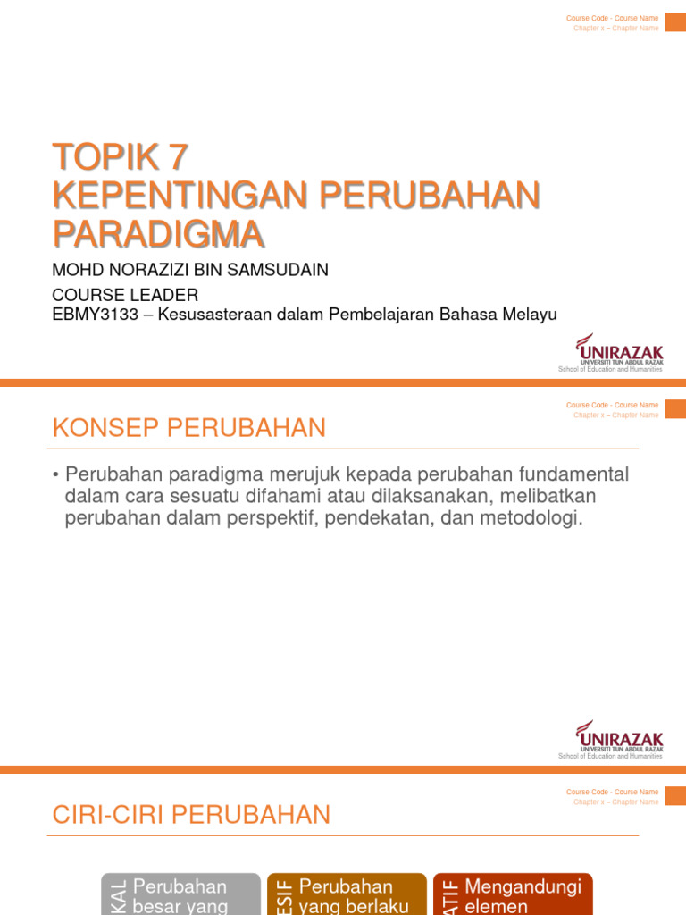 Topik 7 Kepentingan Perubahan Paradigma | PDF