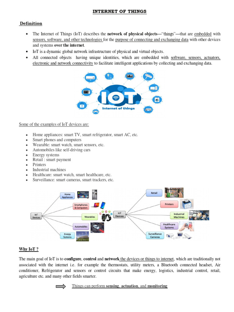 M-1 - IOT - Definition & Characteristics - Physical Design of IoT | PDF ...