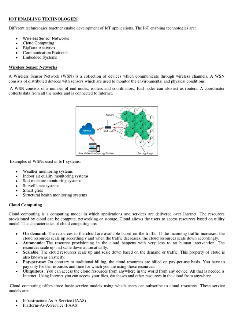 M-1 - Iot Enabling Technologies | PDF | Cloud Computing | Internet Of Things