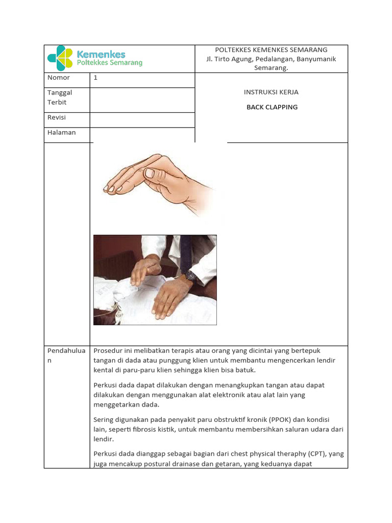 Airway_Instruksi Kerja_Back Clapping | PDF
