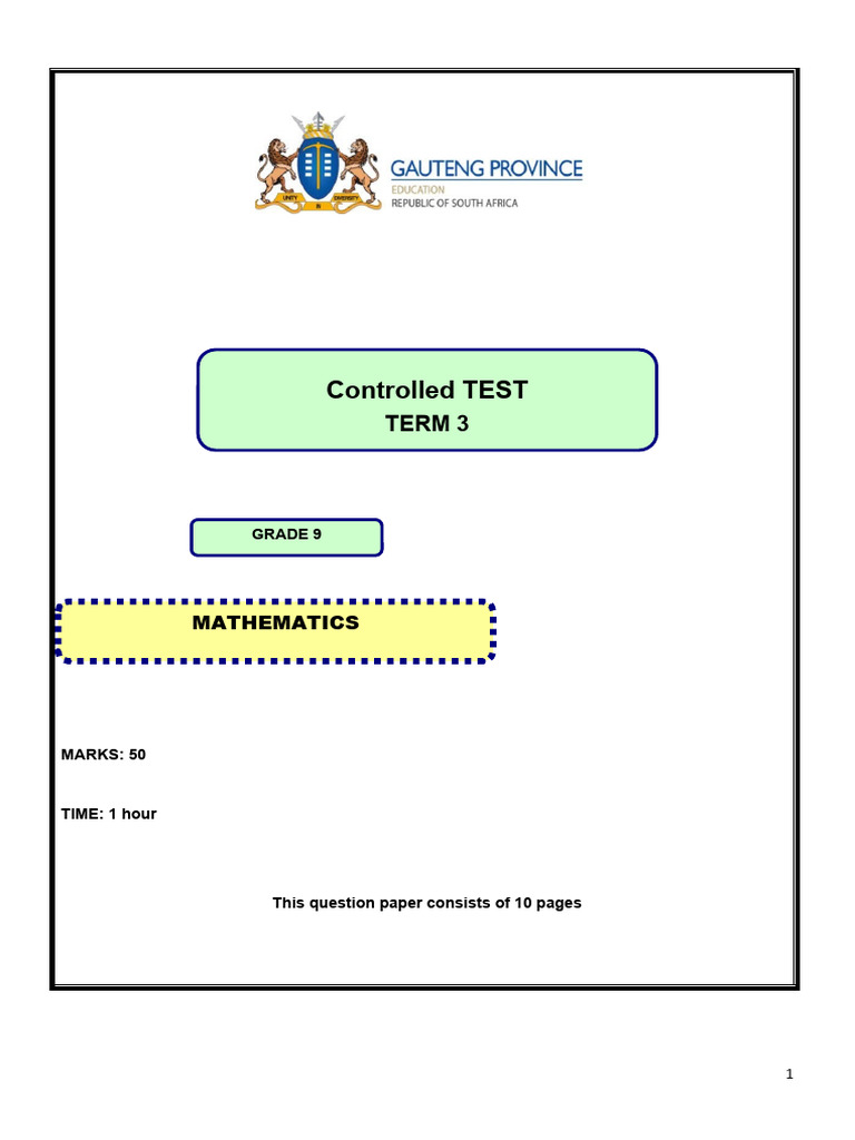 Controlled Test Term 3-1 | PDF | Triangle | Geometry