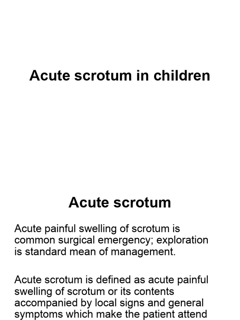 Acute Scrotum in Children New | PDF | Clinical Medicine | Medical ...