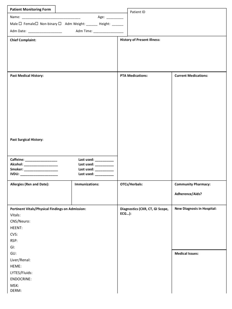 Patient Work Up Form OEE June 2019 | PDF | Medical Specialties | Medicine
