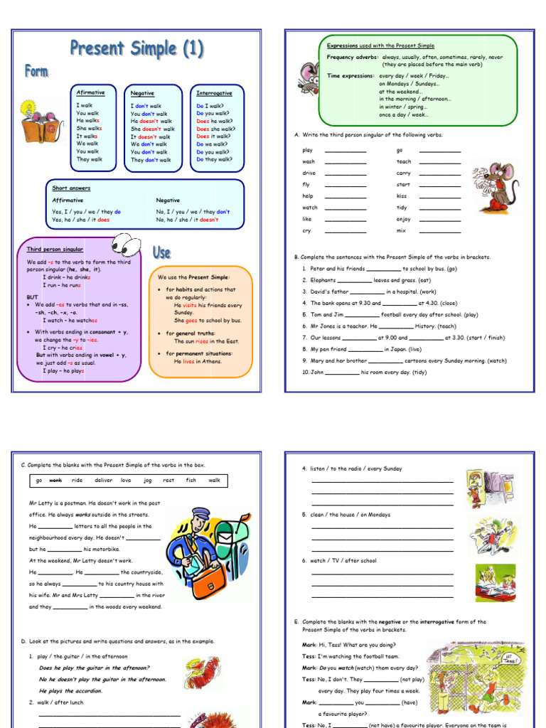 Microsoft Word - PRESENT SIMPLE, Superguay | PDF | Linguistic ...