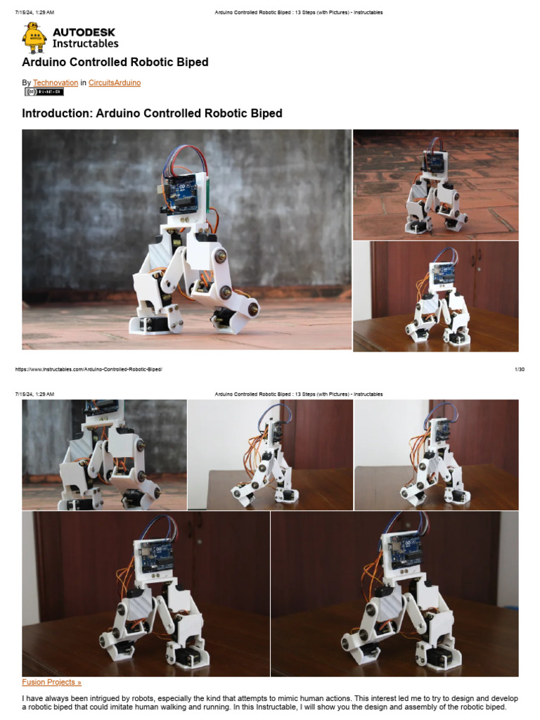 Arduino Controlled Robotic Biped - 13 Steps (With Pictures) - Instructables | PDF | Arduino ...