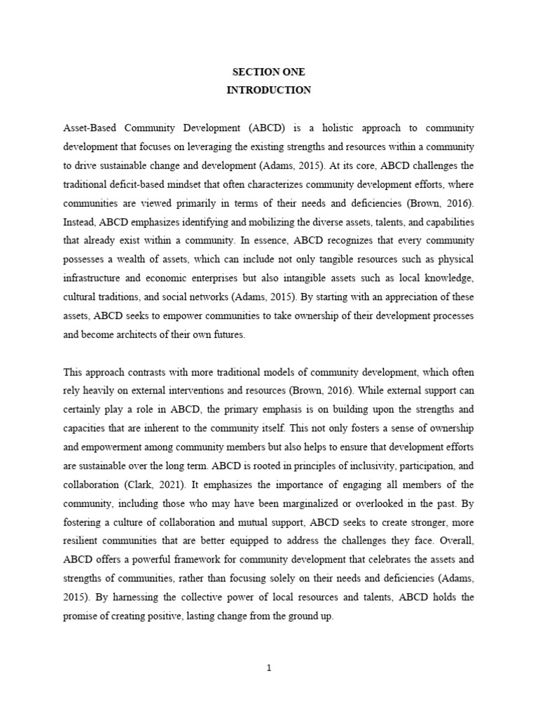 ASSET-BASED COMMUNITY DEVELOPMENT THEORY | PDF | Community | Empowerment