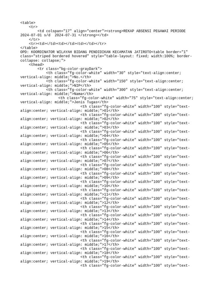Rekap Absensi Des Juli 2024 | PDF