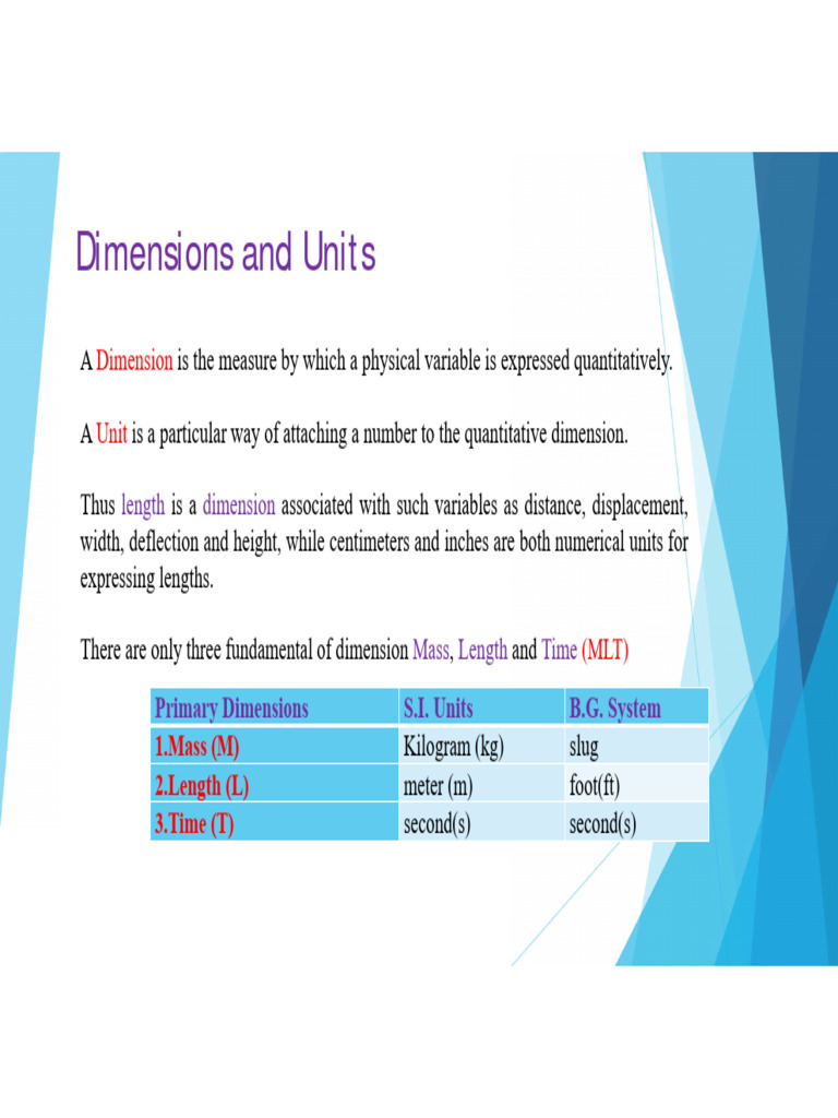 Lecture 1 - Dimension and Units | PDF | Physics | Applied Mathematics