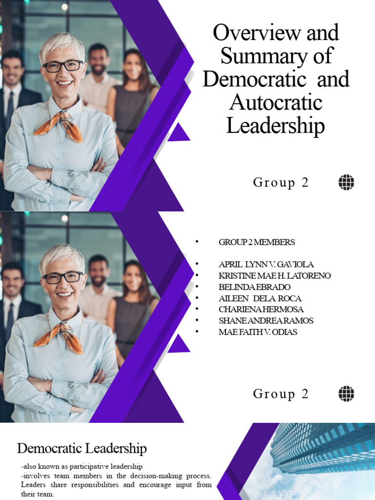 Democratic Autocratic Leadership | PDF | Leadership | Decision Making Democratic Autocratic Leadership | PDF | Leadership | Decision Making