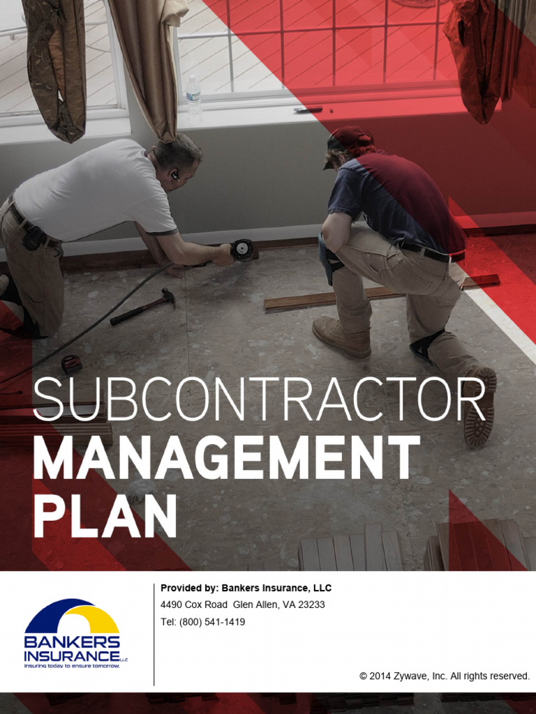 Subcontractor-Management-Plan - Bankers Insurance | PDF | Liability ...