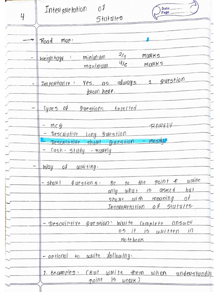 0 Interpretation of Statutes Notes | PDF