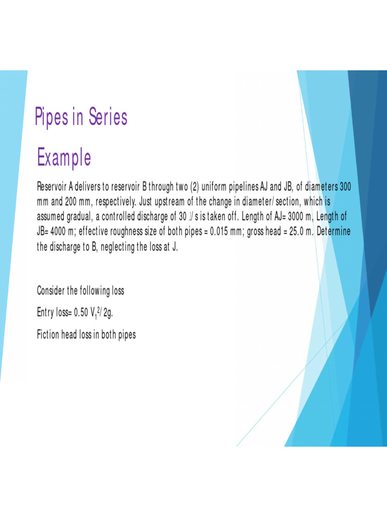 Lecture 4 - Pipes in Series | PDF | Physics | Continuum Mechanics