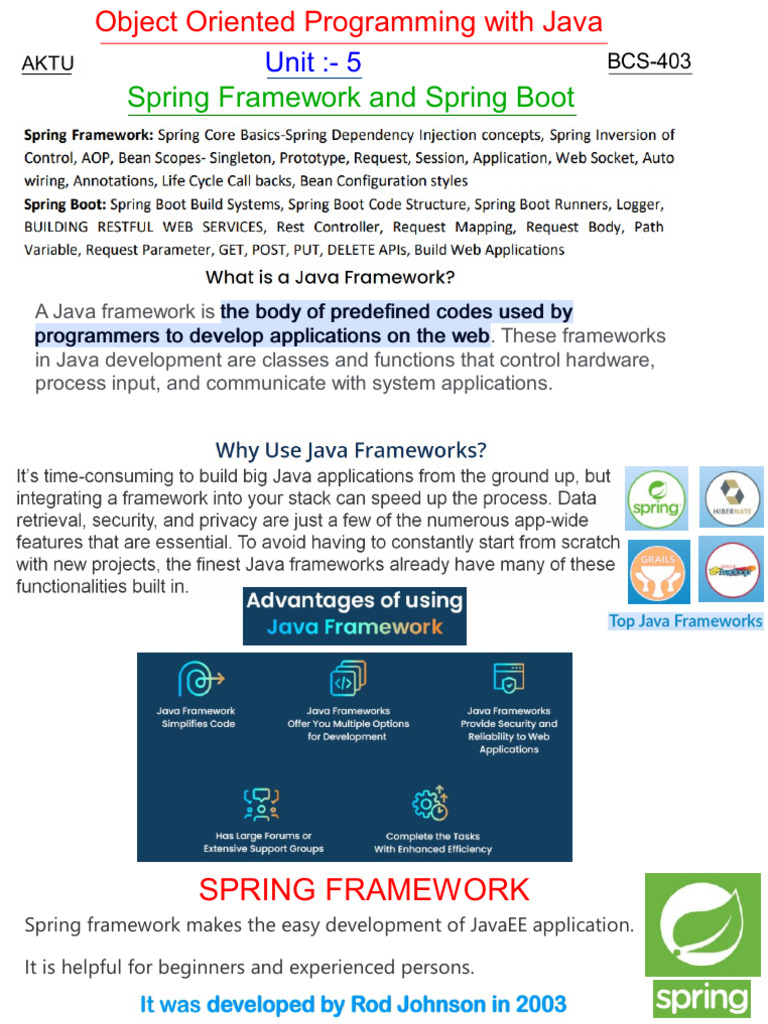 OOPS with Java Unit 5 | PDF | Spring Framework | World Wide Web