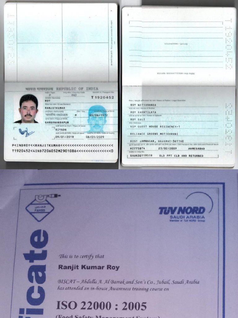 Ranjit Roy - Certificates | PDF